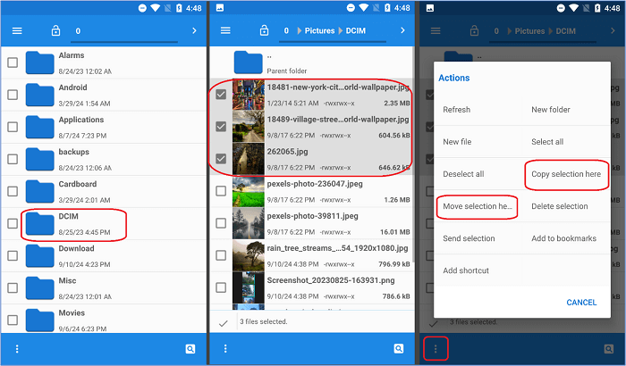 Move Something from Internal Storage to Camera Roll on Android
